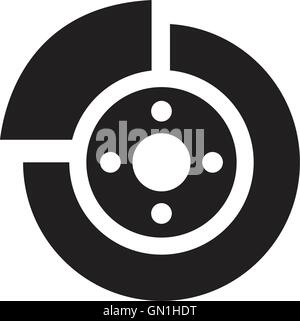 Icon of Car brake disc and brake shoe. Flat style Stock Vector Image ...