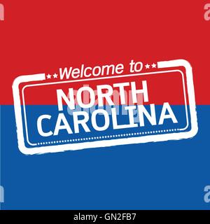 Vector illustration of the Welcome to North Carolina green road sign ...