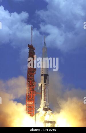 The Saturn IB AS-202 rocket launches on August 25, 1966, as part of ...