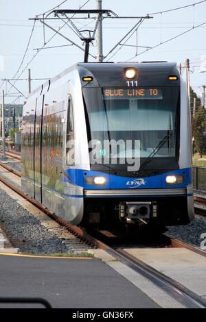 Lynx Blue Line commuter train heading into uptown Charlotte, North ...