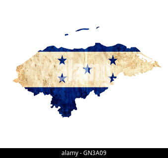 Honduras map shape with waving flag background. Alpha channel outline ...