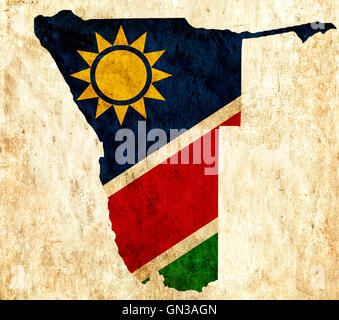 Vintage paper map of Namibia Stock Photo - Alamy