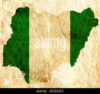 Vintage paper map of Nigeria Stock Photo - Alamy