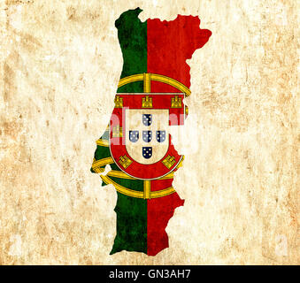 Portugal Map, Map of Portugal, Old Portugal Map, Retro Portugal Map ...