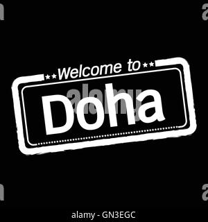 welcome to Doha stamp Stock Vector Image & Art - Alamy