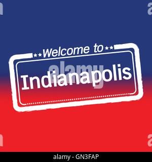 Welcome to Indianapolis City illustration design Stock Vector Image ...