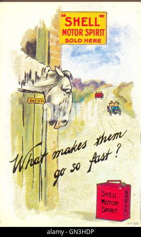 Advertising postcard for Shell Motor Spirit Stock Photo - Alamy