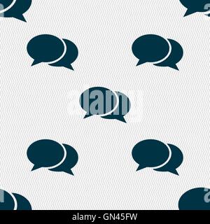 Speech bubbles icon sign. Seamless pattern on a gray background. Vector ...