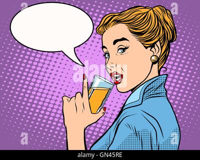 Vector cartoon woman alcoholic drink alcohol table Stock Vector Art ...