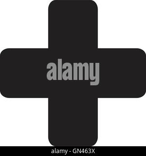 Add plus cross icon. Addition math sign. Medical health symbol. Stock ...