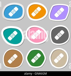 Plaster symbols. Multicolored paper stickers. Vector illustration Stock ...