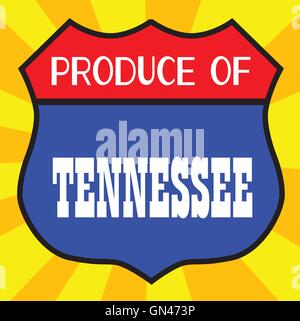 Vector illustration of the Tennessee State Highway road sign on ...
