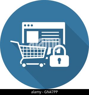 Safe Shopping Icon. Flat Design Stock Vector Image & Art - Alamy
