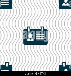 Identification card icon sign. Seamless pattern with geometric texture ...