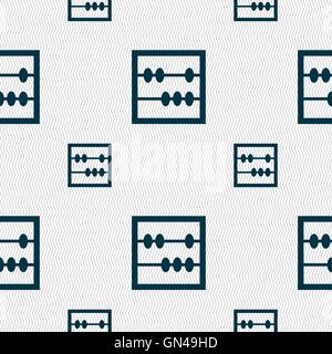 Abacus icon sign. Seamless pattern with geometric texture. Vector ...