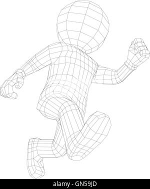 Puppet 3d man running Stock Vector Image & Art - Alamy