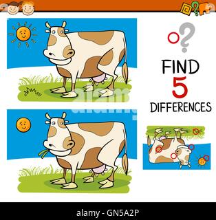 Cow Farm Find The Differences Stock Vector Image & Art - Alamy