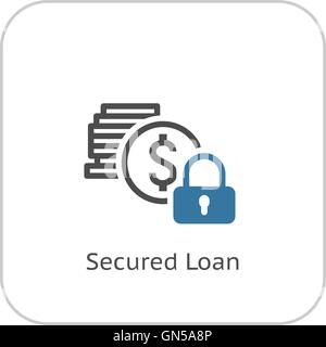 Secured Loan Icon. Flat Design Stock Vector Image & Art - Alamy