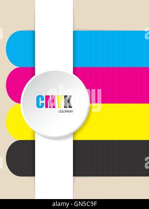 Abstract cmyk stripes background with color ribbons Stock Vector Image ...