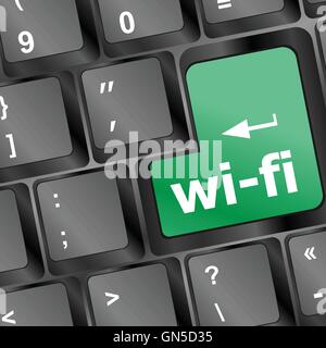 Wifi symbol icon - blue simple, isolated - vector illustration Stock ...