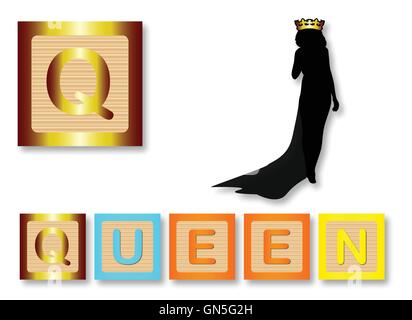 Illustration of an alphabet Q is for queen Stock Vector Image & Art - Alamy