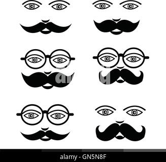 Man mustache icon. Simple illustration of man mustache vector icons set ...