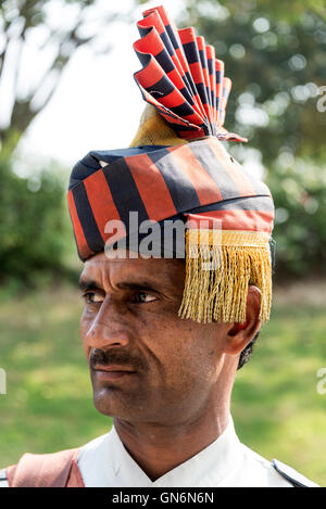 A hotel security guard manning the main gates to the hotel in Agra ...