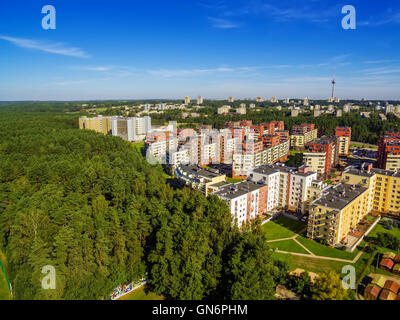 Aerial view of Lazdynai district of Vilnius city, with the TV tower in ...