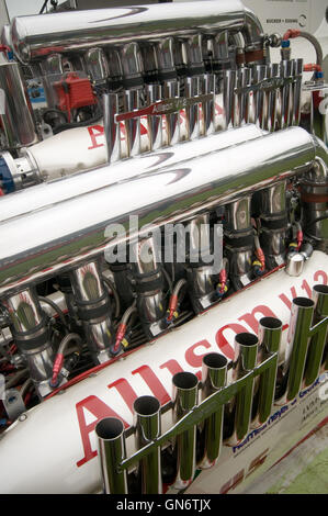 allison v12 ww2 plane engine in a tractor puller Stock Photo - Alamy