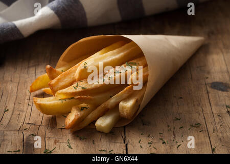 fries french herb still life wood background rustic snack close up ...