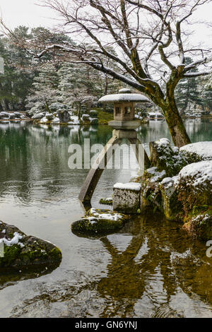 Kanazawa, Japan winter at Kenrokuen Garden at dawn Stock Photo - Alamy