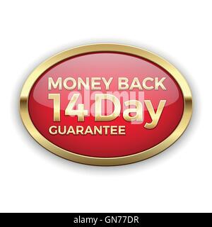Money back guarantee 14 days rubber stamp. Fourteen days repay ...