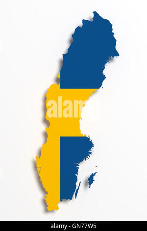 3d rendering of Sweden map and flag on background Stock Photo - Alamy