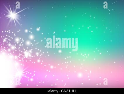 Glowing colorful stars and particles abstract background. Vector design ...