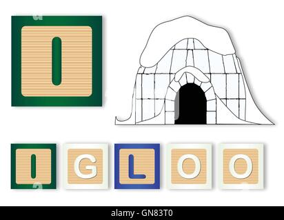 Illustration of an alphabet I is for igloo Stock Vector Image & Art - Alamy
