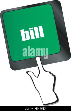 bill button on the keyboard keys, vector illustration Stock Vector ...