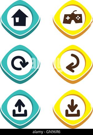 restart game asset icon sign symbol button vector art Stock Vector ...