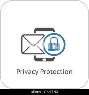 Privacy document icon flat vector. Personal data. Network data isolated ...