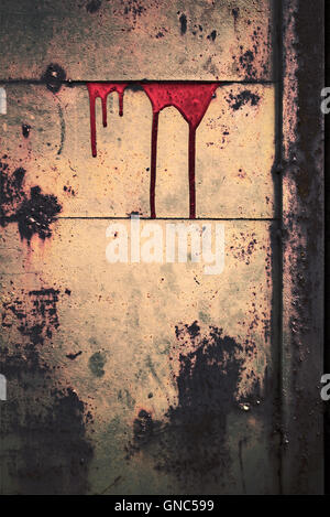 Bloody background. Blood texture. Blood streaks and stains on a white ...