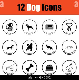 Dachshund dog icon. Thin circle design. Vector illustration Stock ...