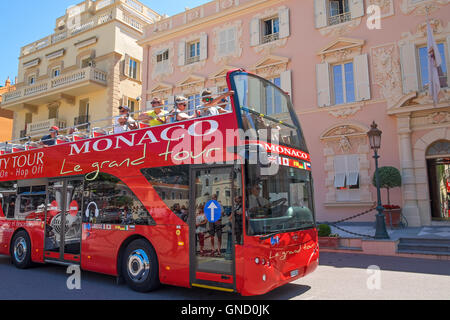 Monaco city tour bus Stock Photo - Alamy