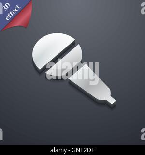 microphone icon symbol. 3D style. Trendy, modern design with space for ...