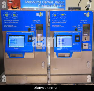 Myki ticket machine in Melbourne Australia. Myki is a smart card ...