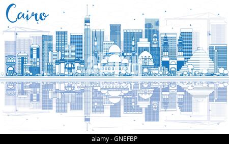 Egypt, Cairo line travel skyline set. Egypt, Cairo outline city vector ...
