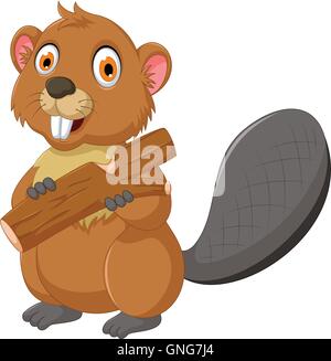 Cute beaver face with teeth and eyes, animals head of simple geometric ...
