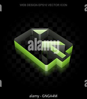 Paper document with ribbon icon glow neon style, educational ...