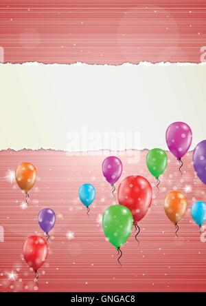 backgroud with balloons and torn paper Stock Vector Image & Art - Alamy