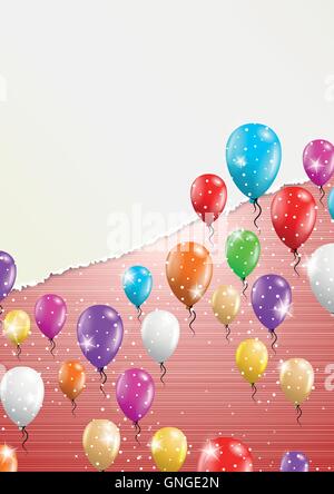 backgroud with balloons and torn paper Stock Vector Image & Art - Alamy