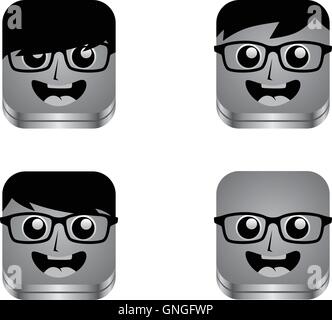 geek guy avatar portrait set Stock Vector Image & Art - Alamy