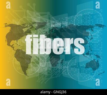 fibers word on digital screen, mission control interface hi ...